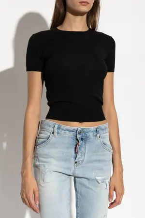 Dsquared2 Wool Top With Embroidered Logo