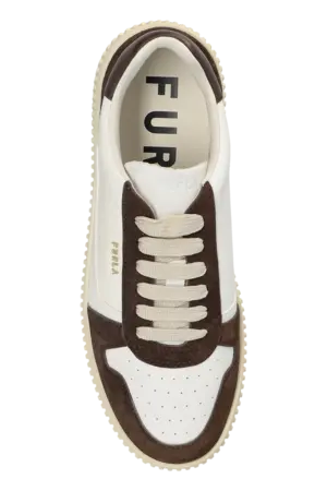 Furla Sky Low-top Leather And Suede Sneakers