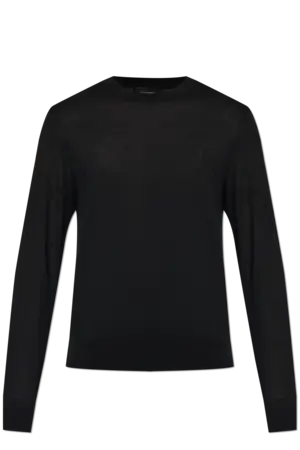Dsquared2 Wool Sweater With Embroidered Logo - Black