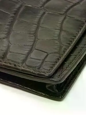 Smythson Croc-embossed Flap Card Case