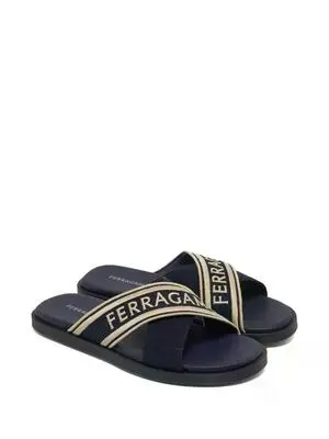 FERRAGAMO Criss-cross Canvas Sandals