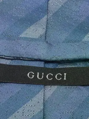 Gucci Gg Monogram Striped Silk Tie