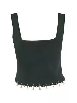 Sandro Embellished Square Neck Sleeveless Top