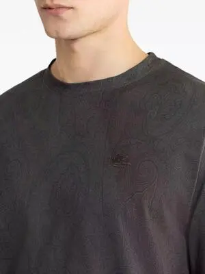 Etro Cotton Jersey Sweater With Arnica Motif