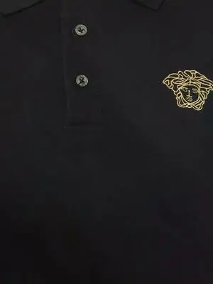 Versace Medusa Embroidered Pique Polo Shirt