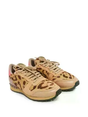 Valentino Garavani Rockrunner Leopard-print Sneakers - Neutrals