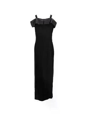 BASSANT PARIS Off-shoulder Rosette Detail Maxi Dress