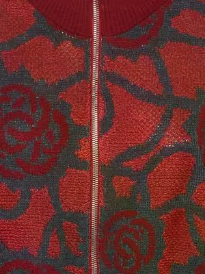 Diane Von Furstenberg Rose Pattern Zip-up Sweater
