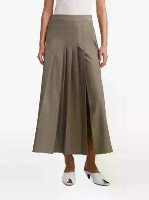 Anna Quan Sable Pleated Midi Skirt