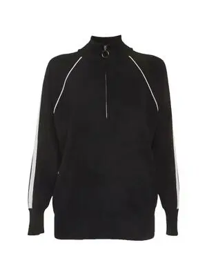 Sandro Piped-trim Half-zip Sweater