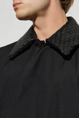 Bottega Veneta Coat With A Detachable Leather Collar