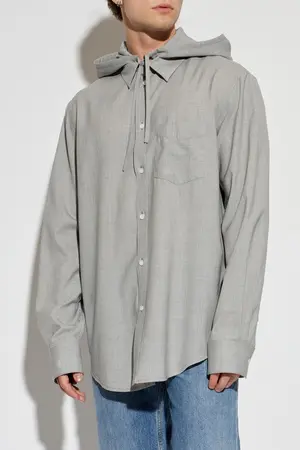 Bottega Veneta Wool Shirt With Detachable Hood