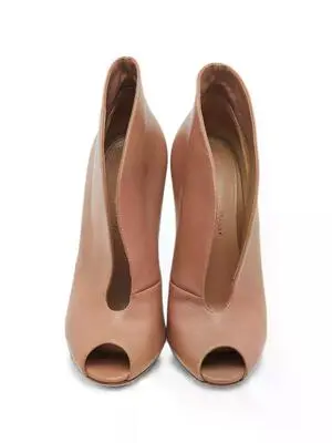 GIANVITO ROSSI Vamp Peep-toe Ankle Boots - Neutrals