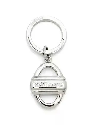 Montblanc Polished Steel Engraved Logo Keychain