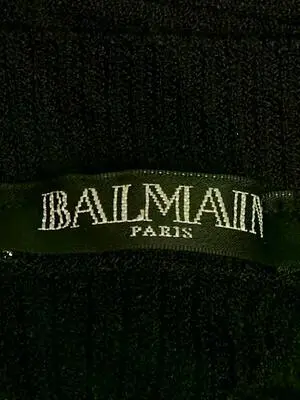 Balmain Long-sleeved Ribbed Mini Dress