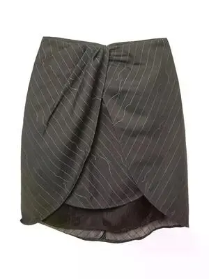 Off-White Layered Pinstripe Mini Skirt