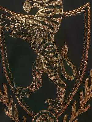 Roberto Cavalli Crest Crystal-embellished T-shirt - Black