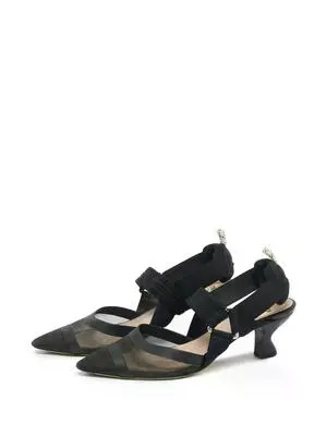 Fendi Colibri Mesh Slingback Pumps
