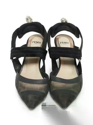 Fendi Colibri Mesh Slingback Pumps