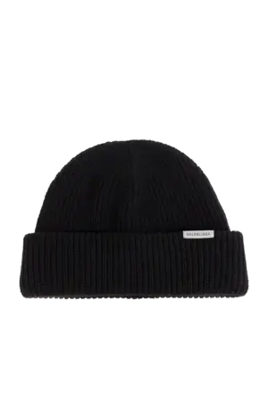 Balenciaga Wool Beanie With Logo