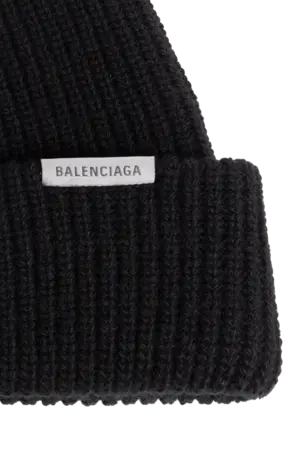 Balenciaga Wool Beanie With Logo