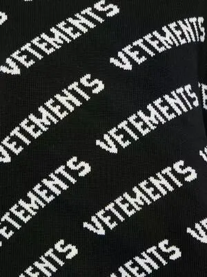 Vetements Logo Jacquard Rib Knit Sweater