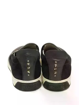 Fendi Monster Eyes Motif Slip-on Sneakers - Brown