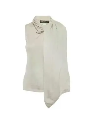 FERRAGAMO Scarf-detail Knitted Top - Grey