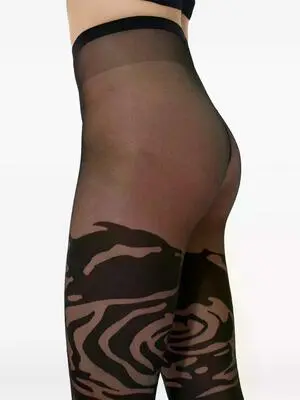 Wolford Rose Pattern Sheer Tights