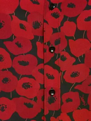 Saint Laurent Silk Floral Print Shirt
