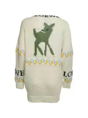 Loewe Intarsia Knit V-neck Cardigan