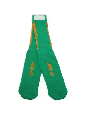 Off-White Logo-print Socks - Green