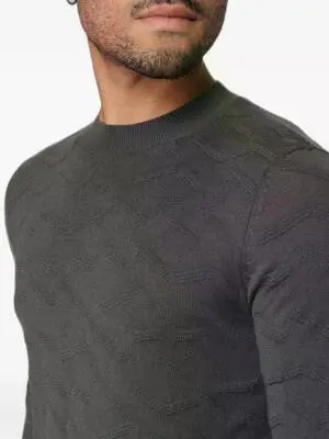 Emporio Armani Textured-knit Crew Neck Sweater