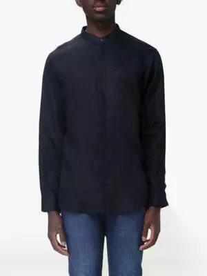 Emporio Armani Mandarin-collar Linen Shirt