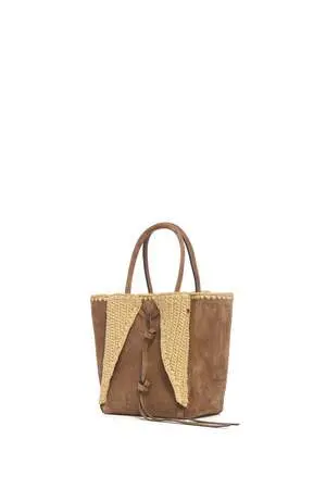 Gabriela Hearst Small Marija Tote Bag In Suede & Raffia