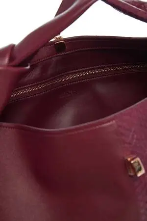 Gabriela Hearst Small Antonia Bag In Bordeaux Nappa Leather & Snakeskin - Black