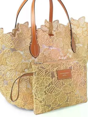 Ermanno Scervino Floral Lace Tote Bag