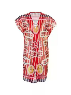 Hermès Geometric Print Open-front Cover-up
