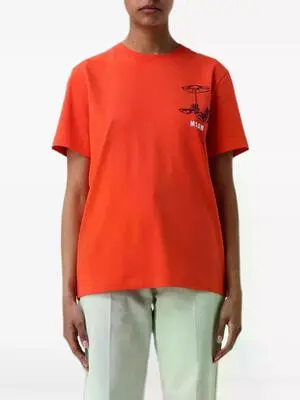 MSGM Logo Print Cotton T-shirt