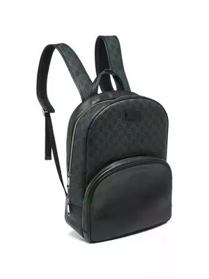 Gucci Gg Supreme And Leather Backpack - Black