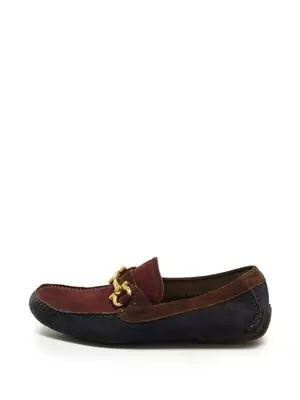 FERRAGAMO Gancini Suede Loafers - Blue