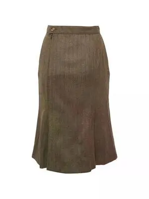 Saint Laurent Herringbone Midi Skirt