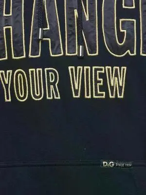 Dolce & Gabbana Long-sleeve Drawstring Hoodie With Slogan Patch