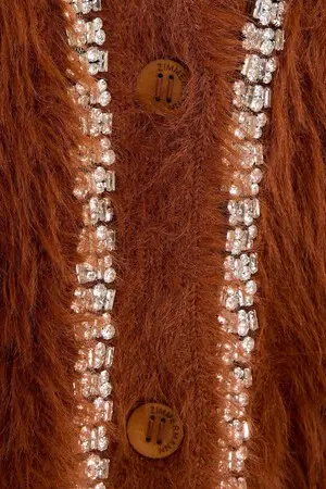 Zimmermann Crystalembellished Brushed Knitted Cardigan