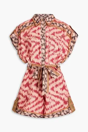 Zimmermann Printed Linen Playsuit - Claret