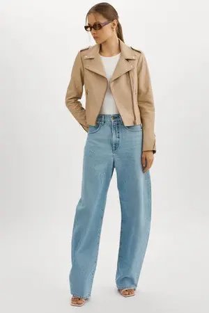 LAMARQUE Donna Gold | Iconic Leather Biker Jacket