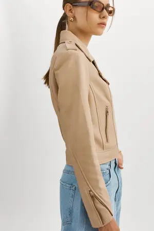 LAMARQUE Donna Gold | Iconic Leather Biker Jacket