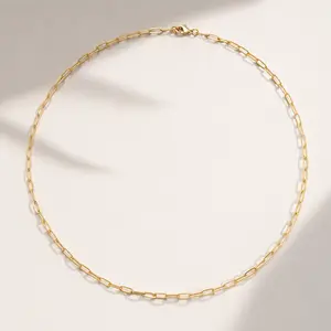 IVY & PEARL CO. Aureline Paperclip Necklace - Gold