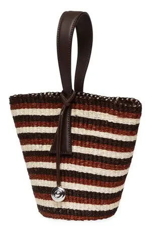 LIFFNER Striped Woven Basket Bag With Single Handle