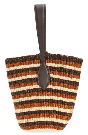 LIFFNER Striped Woven Basket Bag With Single Handle